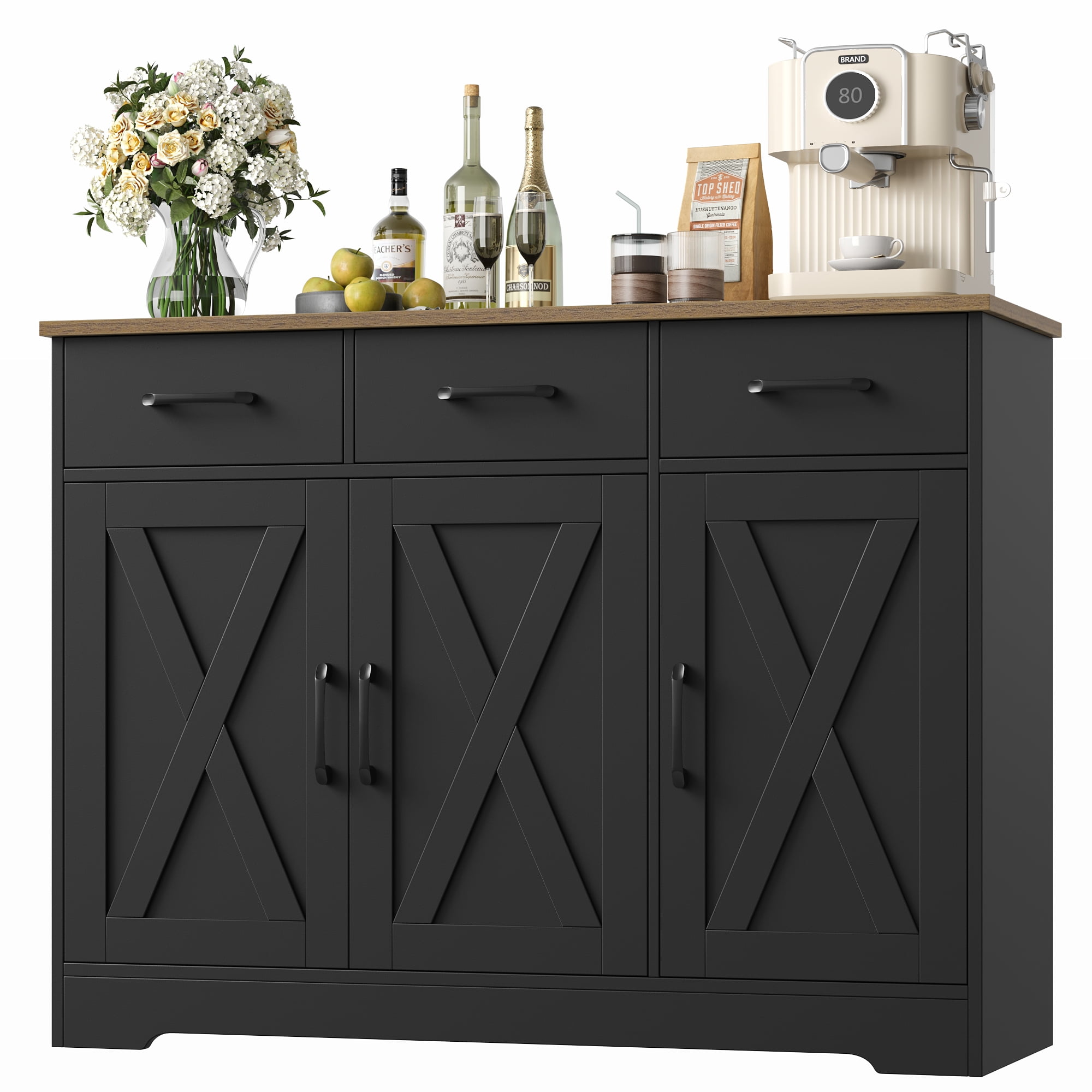 Click here for Homfa 42.5‘ Kitchen Buffet Sideboard Cabinet  3 Dr... prices