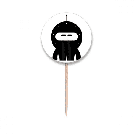 Universe Alien Monster Robot Toothpick Flags Round Labels Party ...