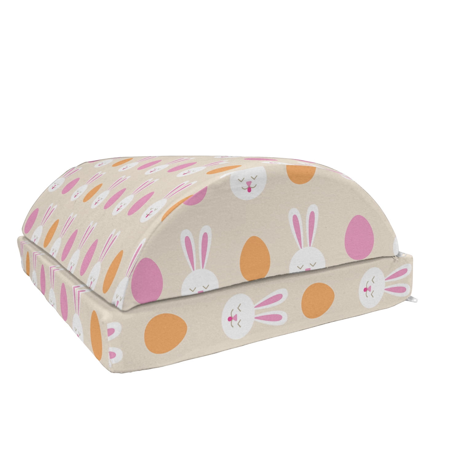 Easter Foot Rest, Cartoon Style Pattern with Bunny Faces and Egg ...