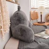 NTBED Faux Fur Reading Pillow, Bed Wedge, Standard Bedrest with Arms, Gray - Walmart.com