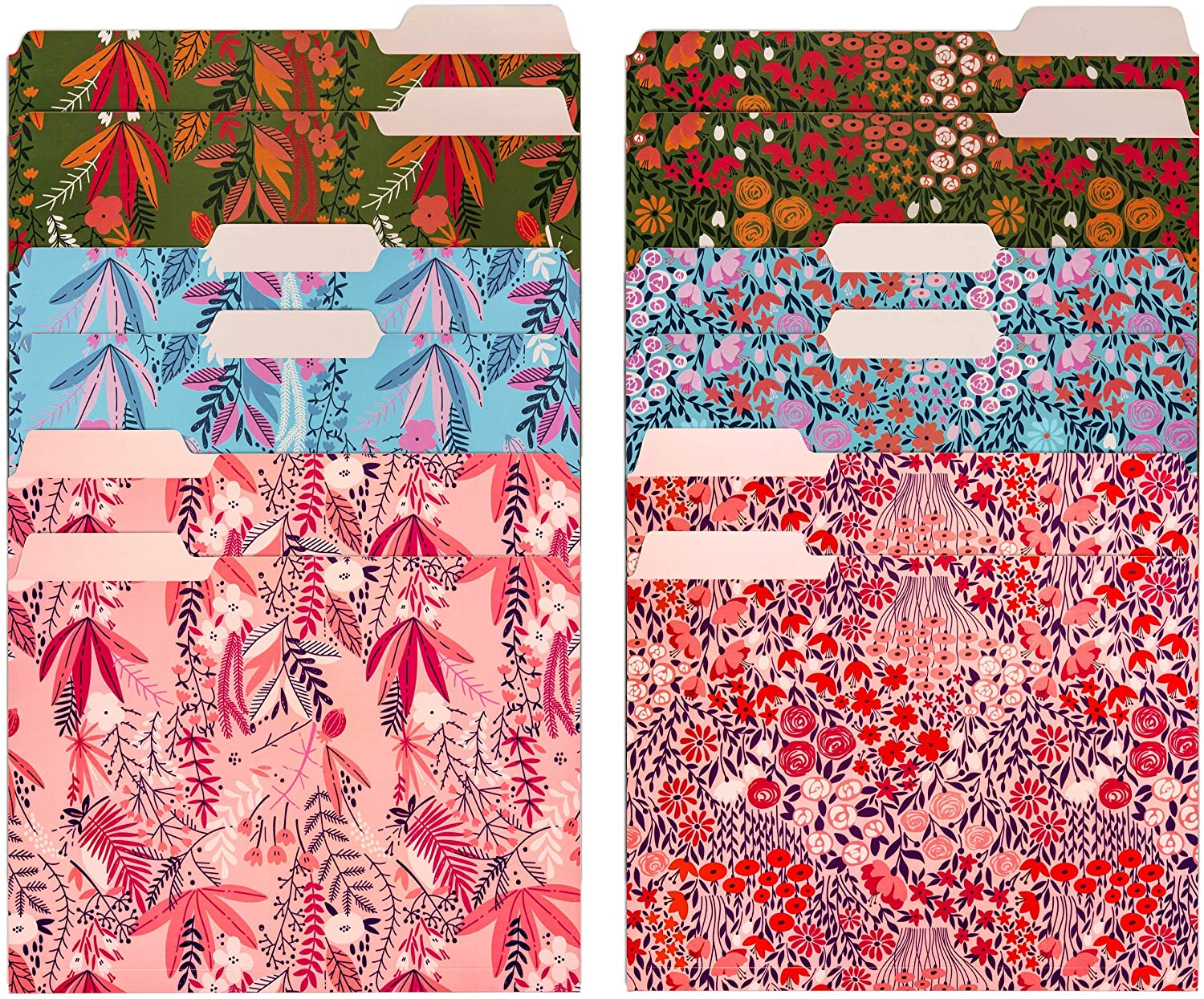 Jot & Mark Floral Pattern File Folders | Letter Size Colorful Folders ...