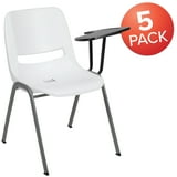 Flash Furniture HERCULES 5 Pack White Ergonomic Shell Chair with Left ...