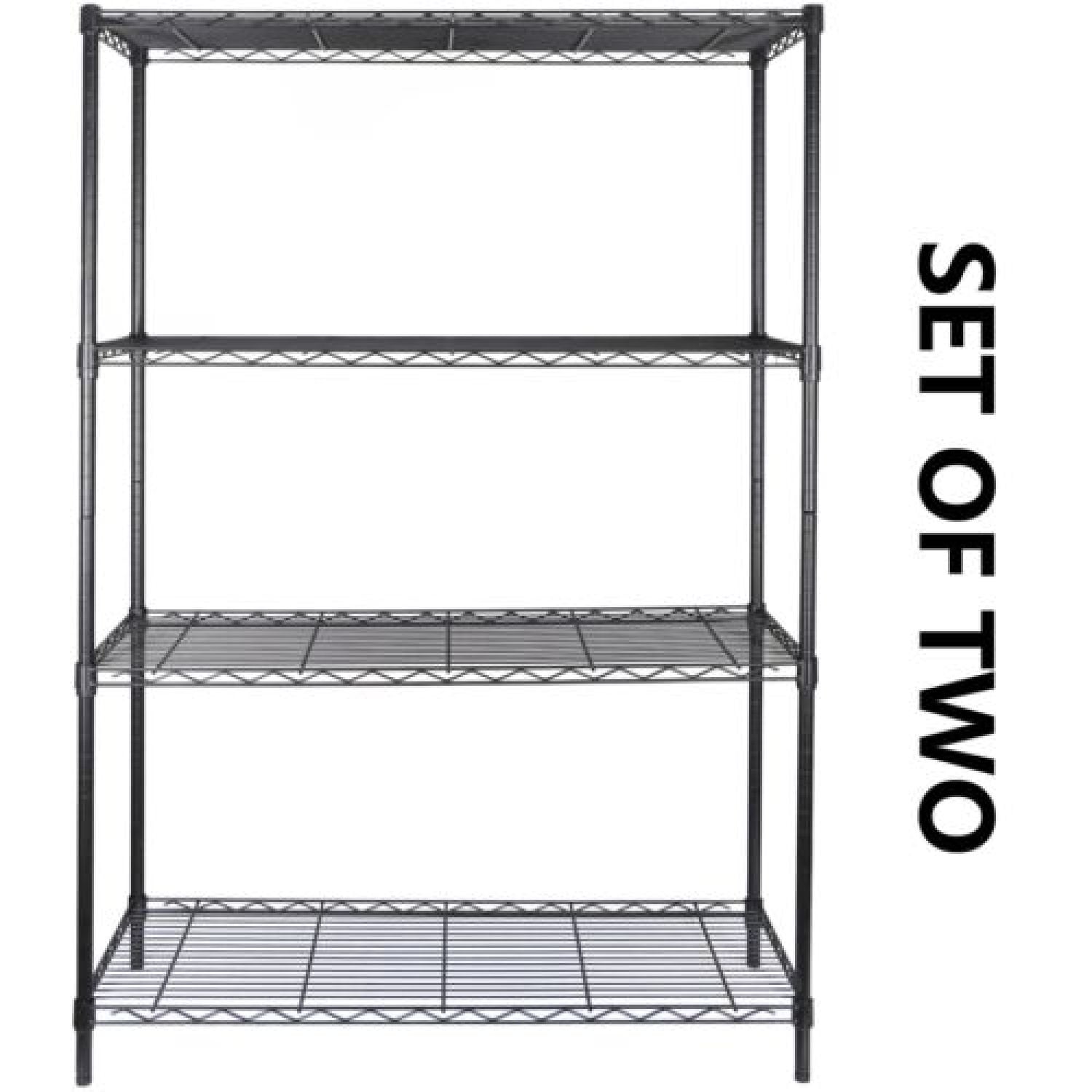 2x 4 Tier Steel Organizer Wire Rack Heavy Duty Storage Shelving Unit ...