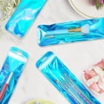 50 Pcs Holographic Blue Zipper Gift Bags - Resealable Packaging for ...