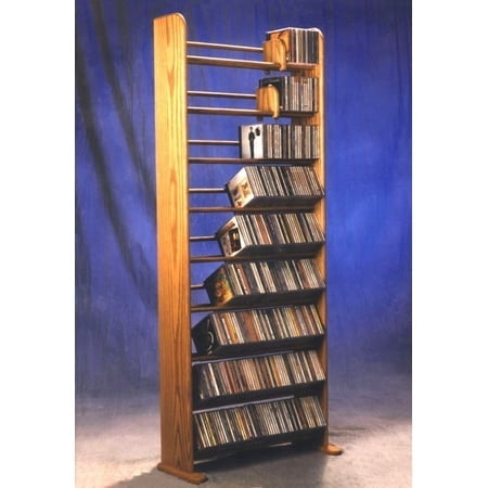 Click here for 9 Row Dowel Cd Rack (Honey Oak) By Wood Shed prices