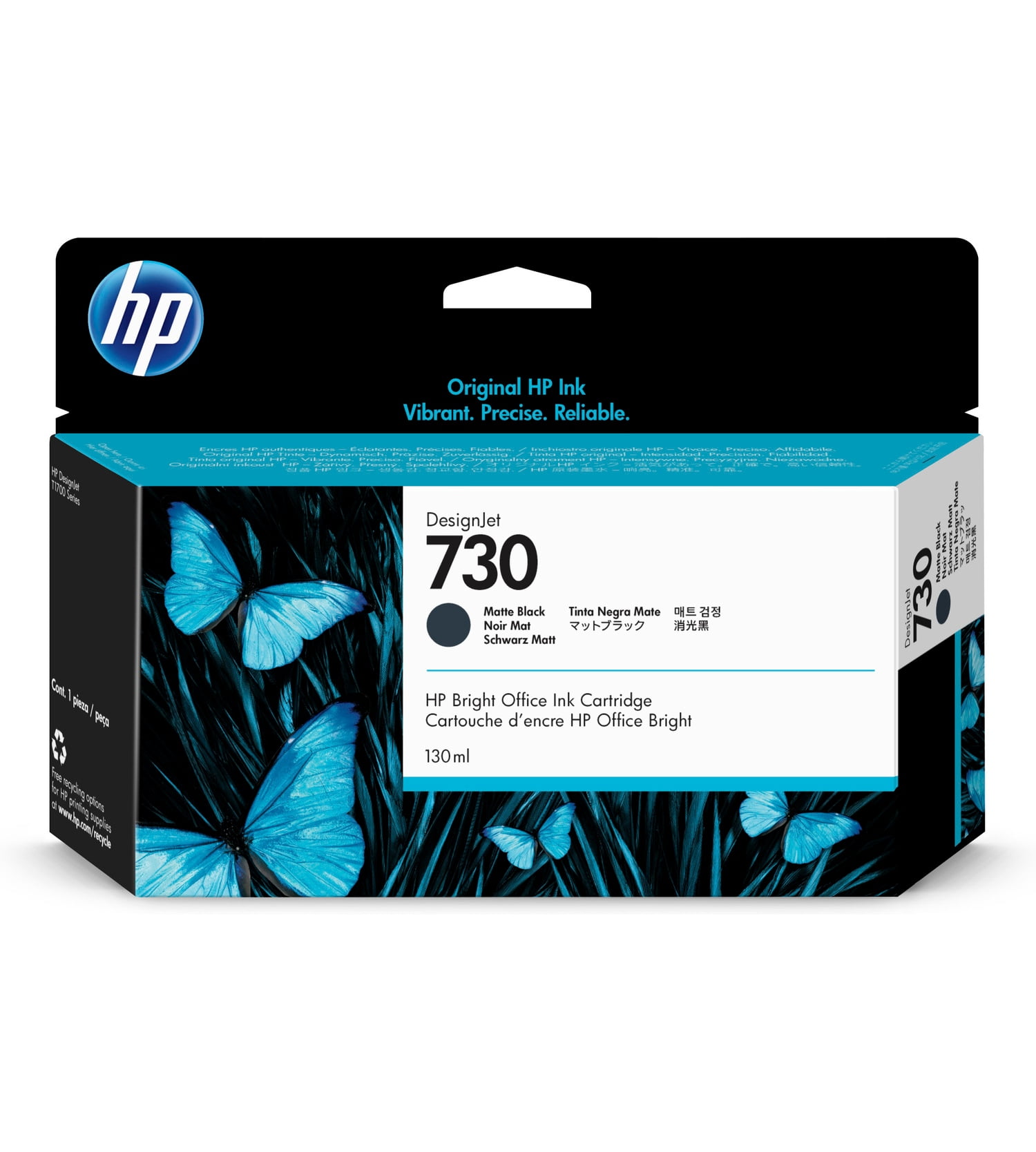 HP 730 130-mL Matte Black DesignJet Ink Cartridge (P2V65A) - Walmart.com