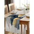 Burlap Table Runner 70 Inches Long, Gold Color Block Grey Non-Slip ...
