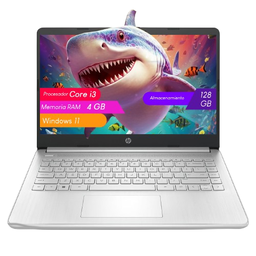 LAPTOP HP 14-DQ0518LA INTEL CELERON-N4120 4C 4GB 128GB SSD PCIE 14PULG HD W11H MX NATURAL SILVER ...