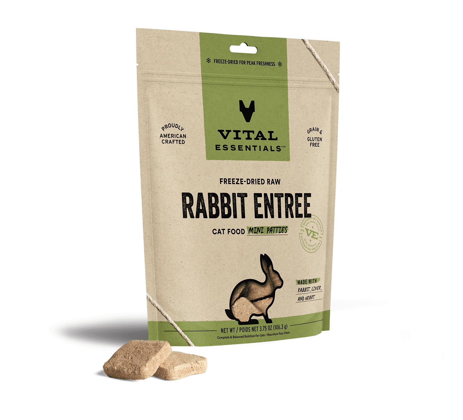 Freeze-Dried Rabbit Entree Cat Food Mini Patties - Walmart.com