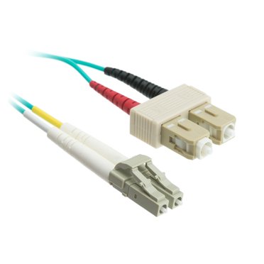 C&E 10 Gigabit Aqua Fiber Optic Cable, LC/LC, Multimode, Duplex, 50/125 ...