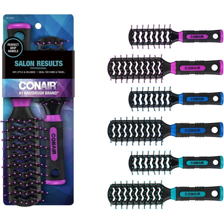 Conair Professional Hair Brush Set- Colors May Vary, Black, Assorted, 2 ...