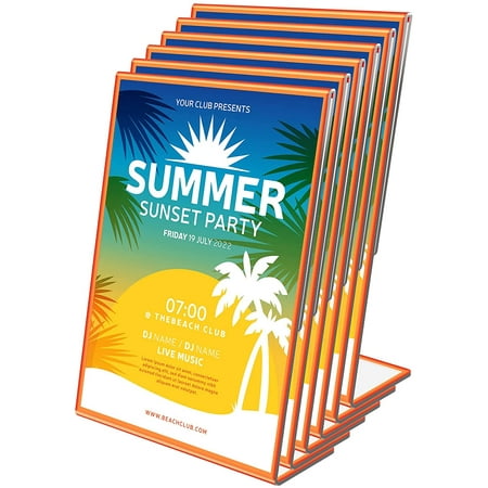 Dai Acrylic Frames Sign Holders - 6Pack 8.511'' Gradient Flyer Document ...