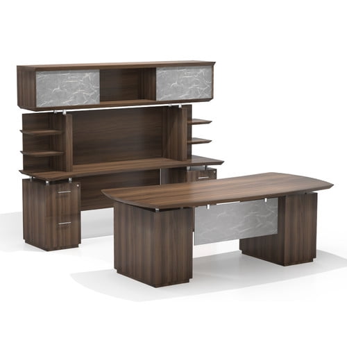 Mayline Group Sterling Executive Desk with Hutch - Walmart.com