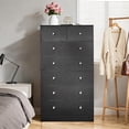 Demi Bonn Black 5+2 Drawer Cabinet, Textured Melamine Finish ...