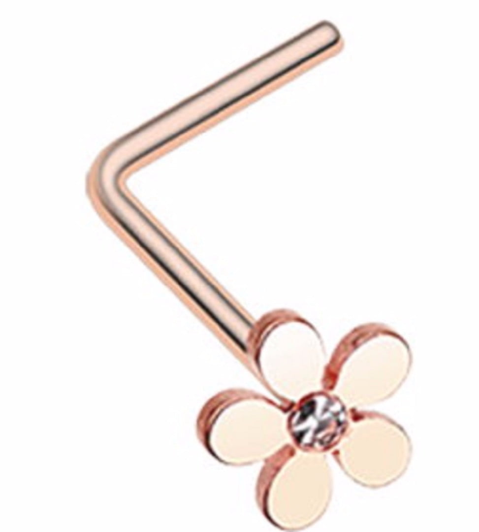 Nose Ring Grand Plumeria L-Shaped Flower Stud 20g - Walmart.com