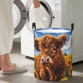 Cloud Sky Sunflower Cow Laundry Basket with Handles - Freestanding ...