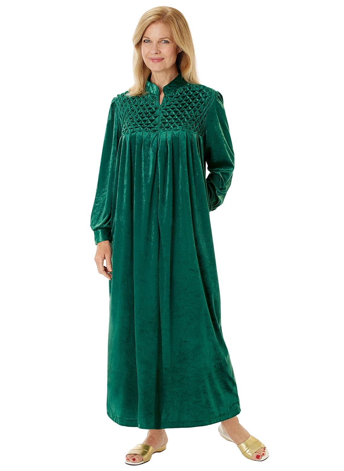 Long Zip-Front Robe by Cozee Corner - Walmart.com