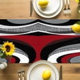 Abstract Twist Art Table Runner, Black and Red Classic Match Cotton ...