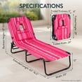 Adjustable Beach Chaise Lounge Chair with Face Hole, Removable Pillows ...