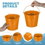 Uxcell Small Metal Buckets with Handles, Mini Galvanized Bucket ...