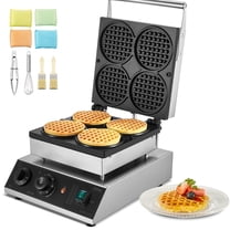 VEVOR Commercial Waffle Maker, Dual-Head Round Waffle Baker Machine ...