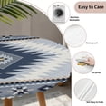Blue Gray Boho Round Tablecloth for 36-44 Inch Tables,Fitted Table ...