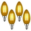 Luxrite E12 LED Filament Orange Light Bulb, 4.5W=40W, Colored Glass Candelabra Bulb, UL, E12 ...
