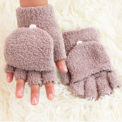 Coogo - Women Athletic Mittens Warmer Fuzzy Hand Gloves Winter ...