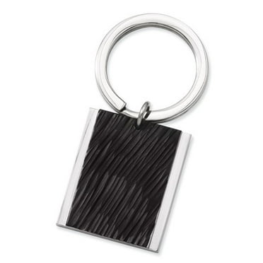 Stainless Steel Brushed and Polished Black Acrylic Key Chain - Walmart.com