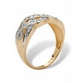 PalmBeach Jewelry 1/4 TCW Round Diamond, 10k Yellow Gold Braid Ring ...
