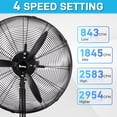20 Inch Pedestal Floor Fan 5000CFM, Oscillating Standing Fan with ...