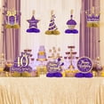 8 Pieces 40th Birthday Honeycomb Centerpieces Purple Gold Happy 40th
