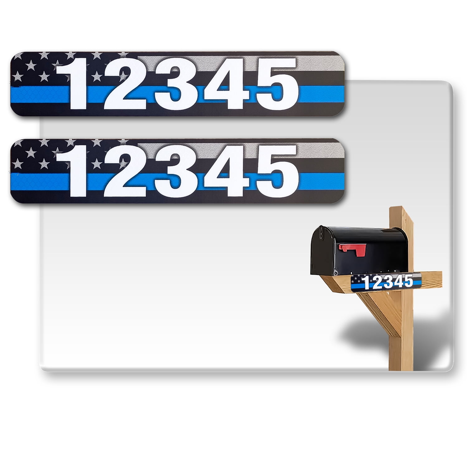 2 Pack Customized Horizontal 911 Mailbox Address Numbers Stickers ...