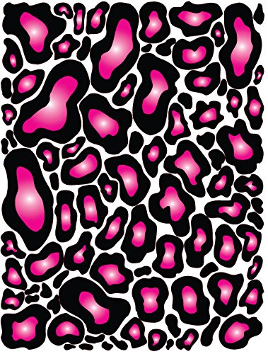 Hot Pink and Black Leopard Print Wall Stickers / Wall Decals Cut Outs ...