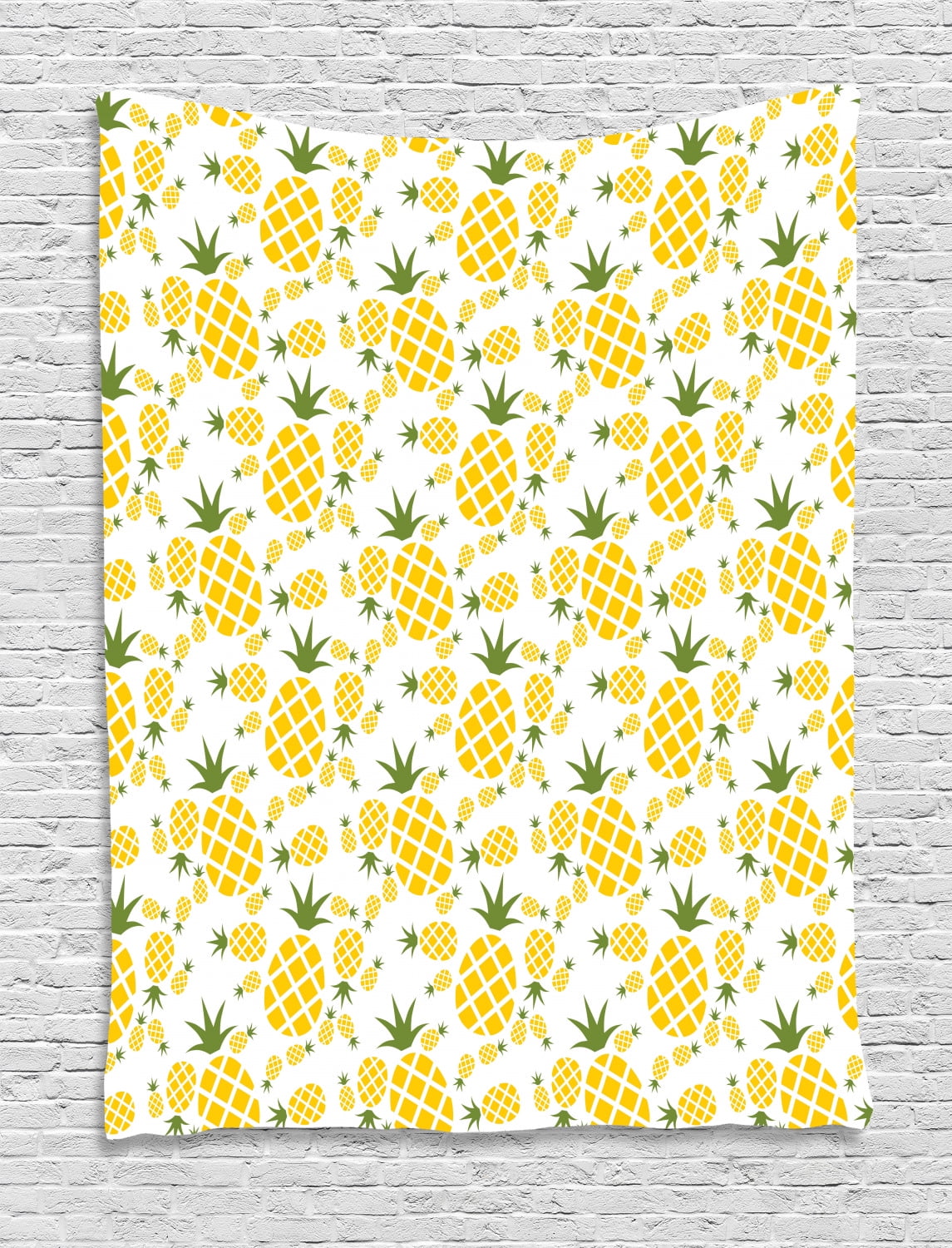 Green and Yellow Tapestry, Rhombus Pineapple with Blooming Foliage ...