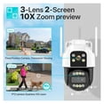 Security Camera Outdoor, 4G IP Camera Outdoor 4K HD 10X Zoom Three Lens ...