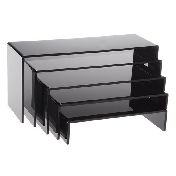Displays2go Clear Acrylic Risers for Counters, Set of 5 U-shaped ...