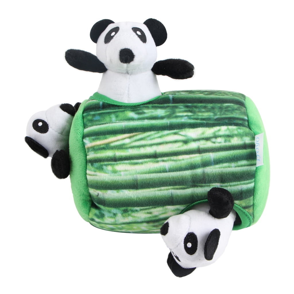 Blublu Park Hidden Panda Plush Dog Toy， Interactive Squeaky Hide and ...