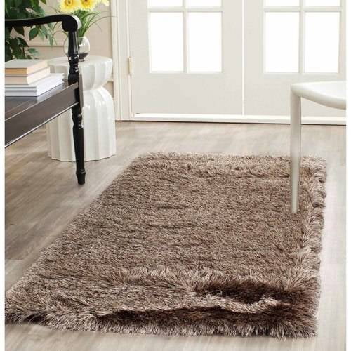 SAFAVIEH Paris Darwin Plush Polyester Shag Runner Rug, Sable, 2'3" x 10 ...