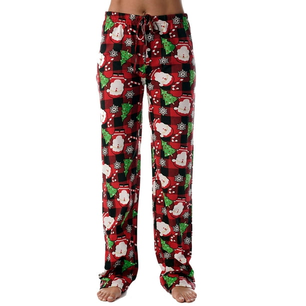 Just Love Women Pajama Pants Sleepwear Holiday Prints Black Red