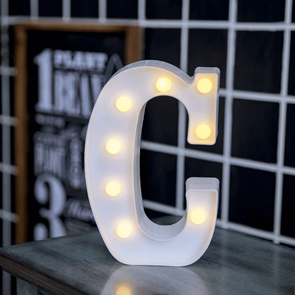 Letras Luminosas Led /22cm / Lampara Decorativa/ Abecedario / LETRA C ...