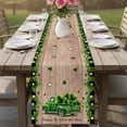 St. Patrick's Day Table Runner - 70 Inch Long Spring Green Shamrocks ...