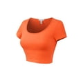 MixMatchy Women's Cotton Solid Scoop Neck Cap Sleeve Crop Top Shirt ...