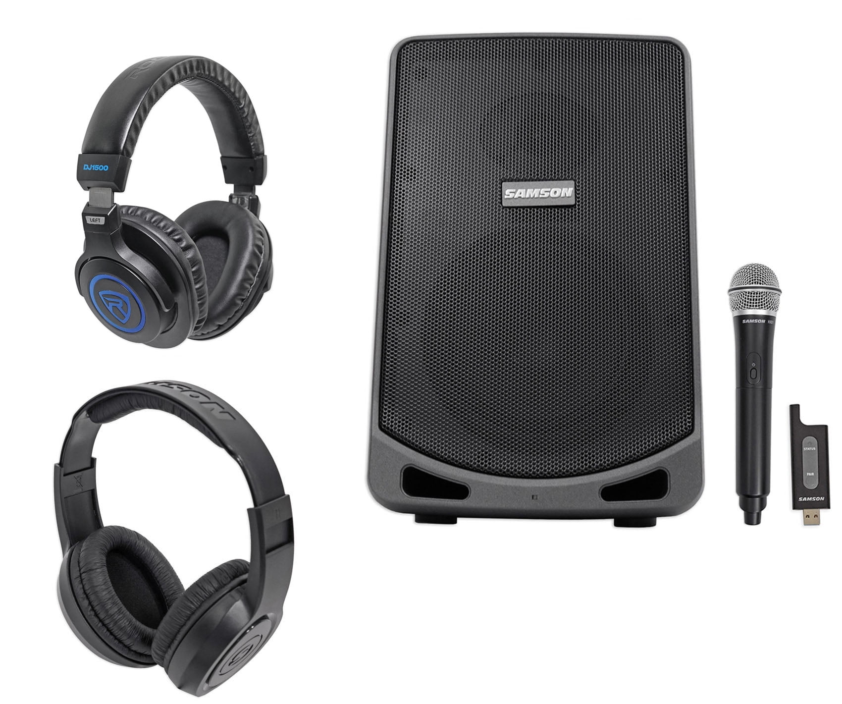 Samson Expedition XP106W 6" Rechargeable Powered PA DJ Speaker+Mic+2 ...