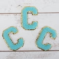 3 Pack Chenille Iron On Glitter Varsity Letter "C" Patches - Blue ...