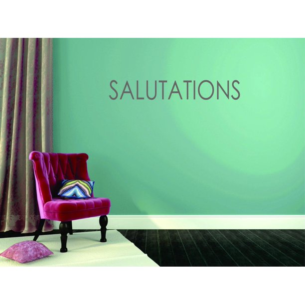 Custom Wall Decal - Peel & Stick Sticker Salutations Text Lettering ...