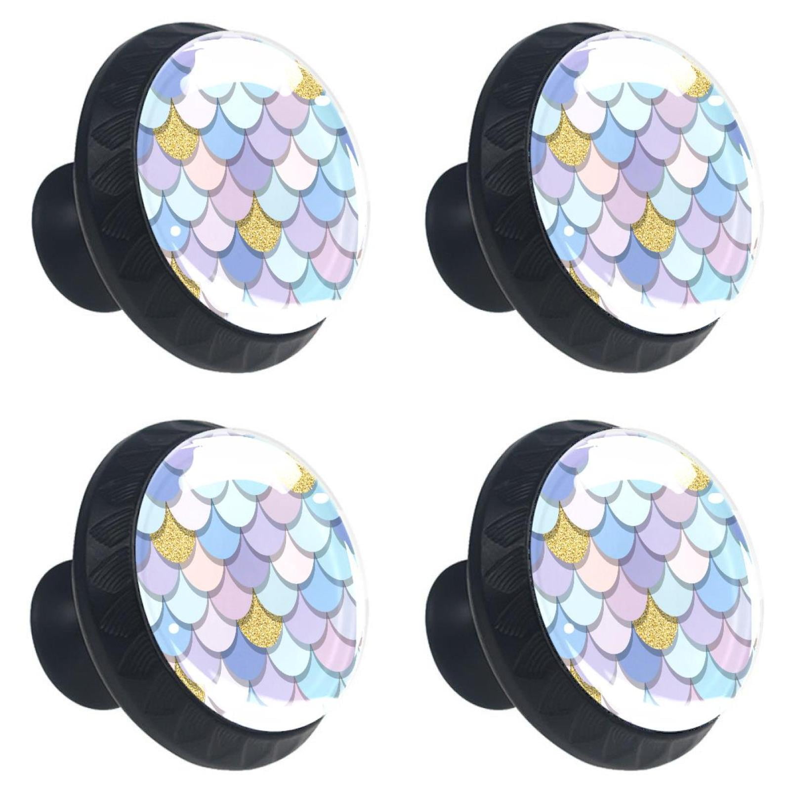 4 Pcs Fish Mermaid Scale Knobs for Kitchen Cabinet Cupboard Dresser ...