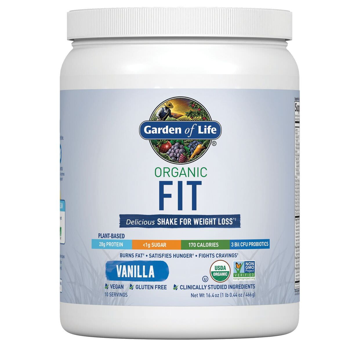 Garden of Life Organic Fit Protein Powder, Vanilla, 28g Protein, 1.0lb ...