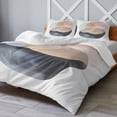 4 Piece Duvet Cover Set Cal king, Bohemian Nordic Color Block Soft ...
