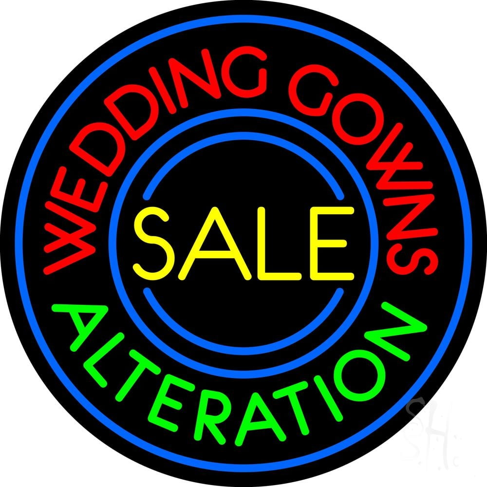 Circle Wedding Gowns Alteration LED Neon Sign 18 X 18 - inches, Black ...